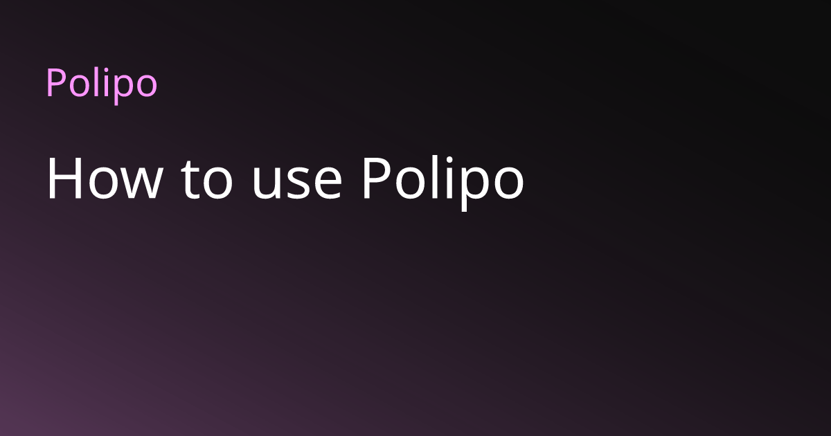 How to use Polipo